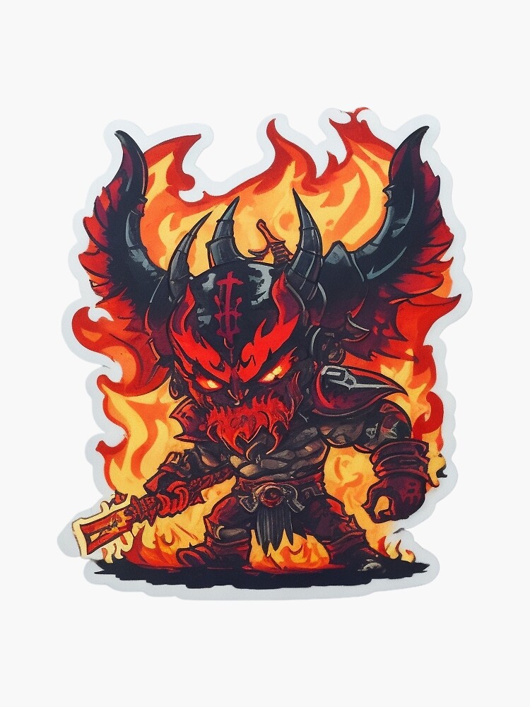 "Butcher Daemon Prince of Khorne Chibi Demon" Sticker by Rebeudesbois74 ...