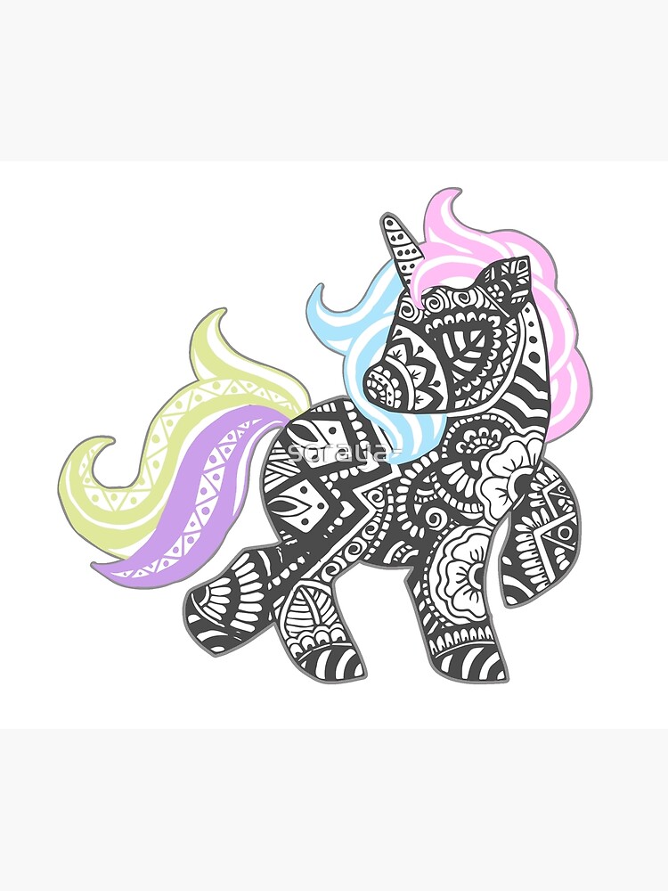 "Unicorn colors zentangle" Poster for Sale by -soraya- | Redbubble