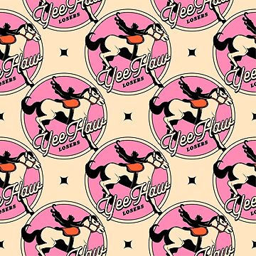 "Yee Haw Black Cat Pattern in beige" Sticker for Sale by charcoalcatco ...