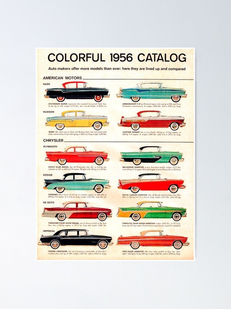 "vintage american car collection advert" Poster for Sale by ...