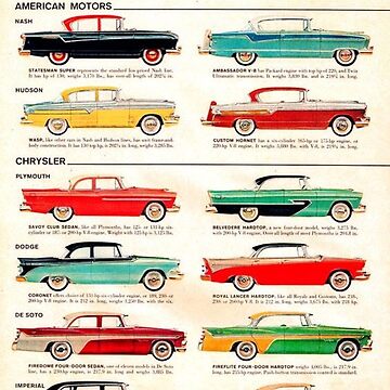 "vintage american car collection advert" Poster for Sale by ...