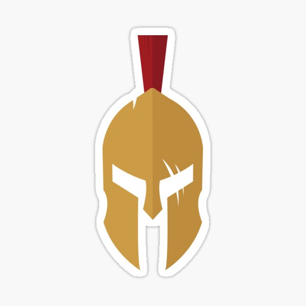 "Golden Spartan Helmet Sticker" Sticker for Sale by Zack-MP | Redbubble
