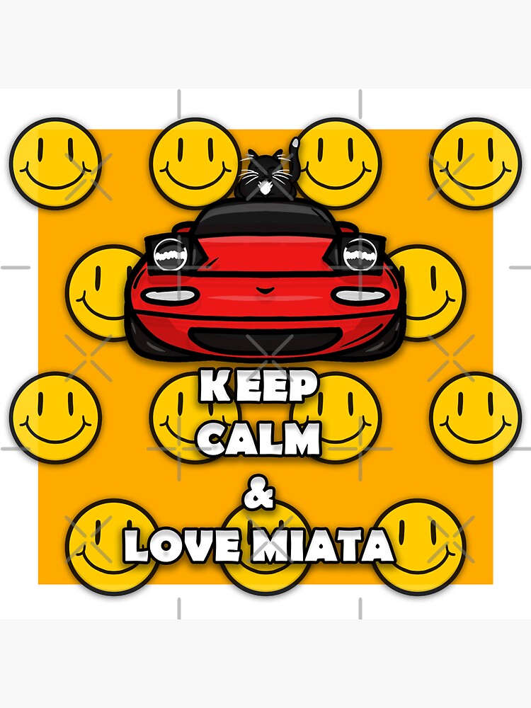 "Smile Funny Cat laying on Sweet Miata " Sticker for Sale by MonkiFlipp ...