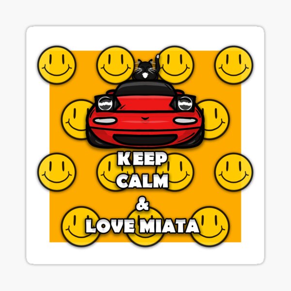 "Smile Funny Cat laying on Sweet Miata " Sticker for Sale by MonkiFlipp ...
