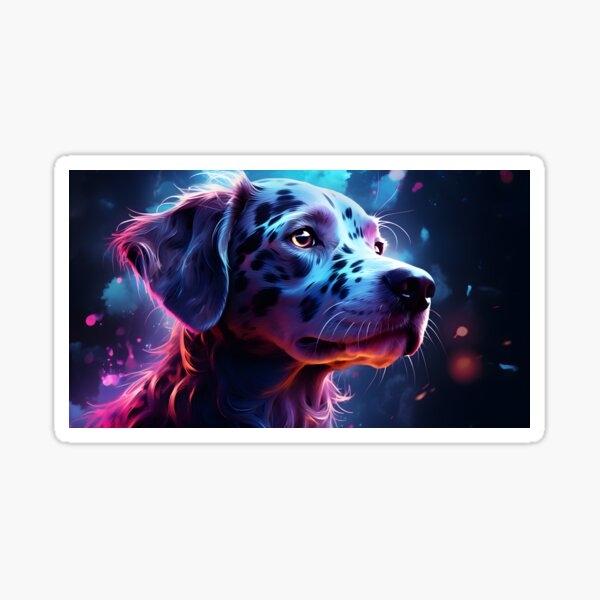 "Enchanting Canine Charm: Mystical Cute Dog Illustration" Sticker by Cr ...