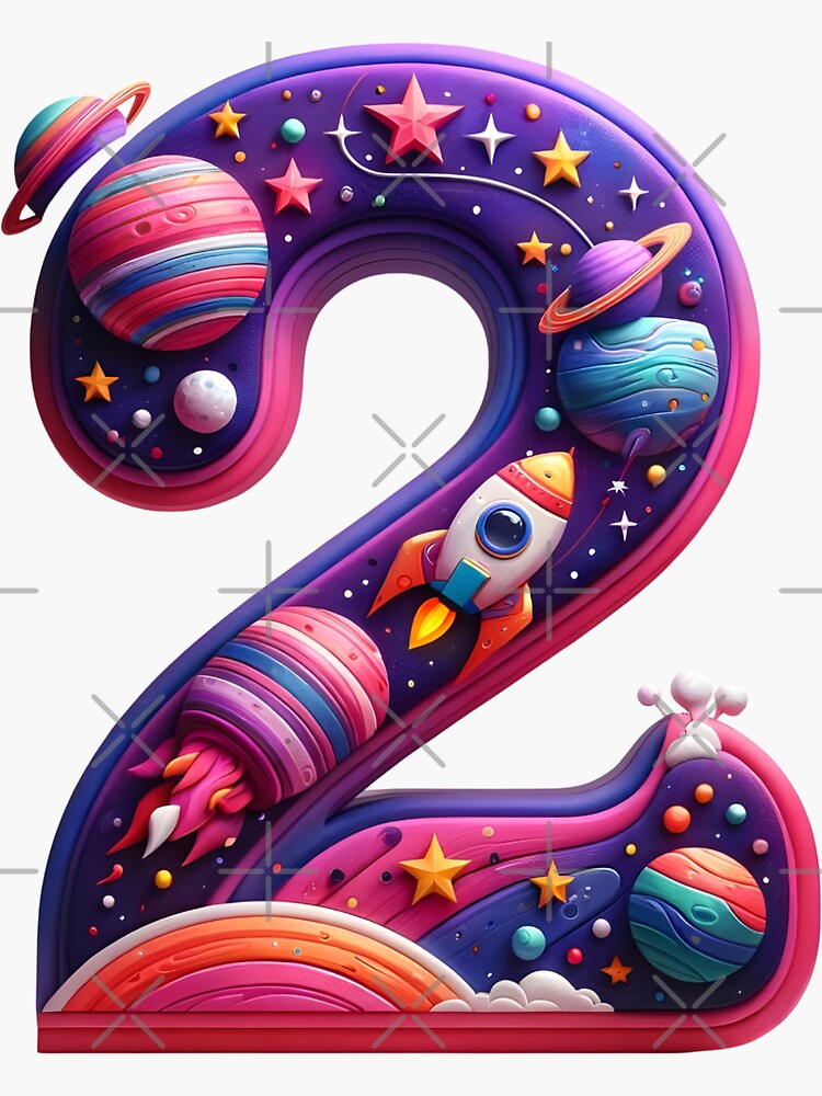 "Number 2" Sticker for Sale by pawipat | Redbubble