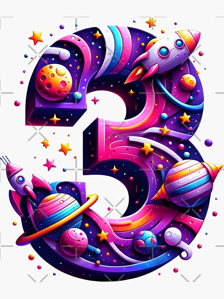 "Number 3" Sticker for Sale by pawipat | Redbubble