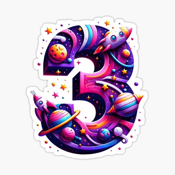 "Number 3" Sticker for Sale by pawipat | Redbubble
