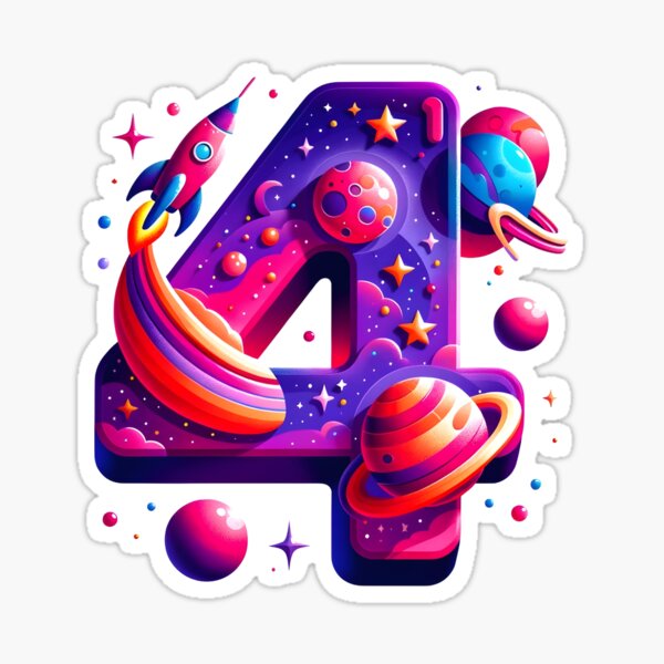 "Number 4" Sticker for Sale by pawipat | Redbubble