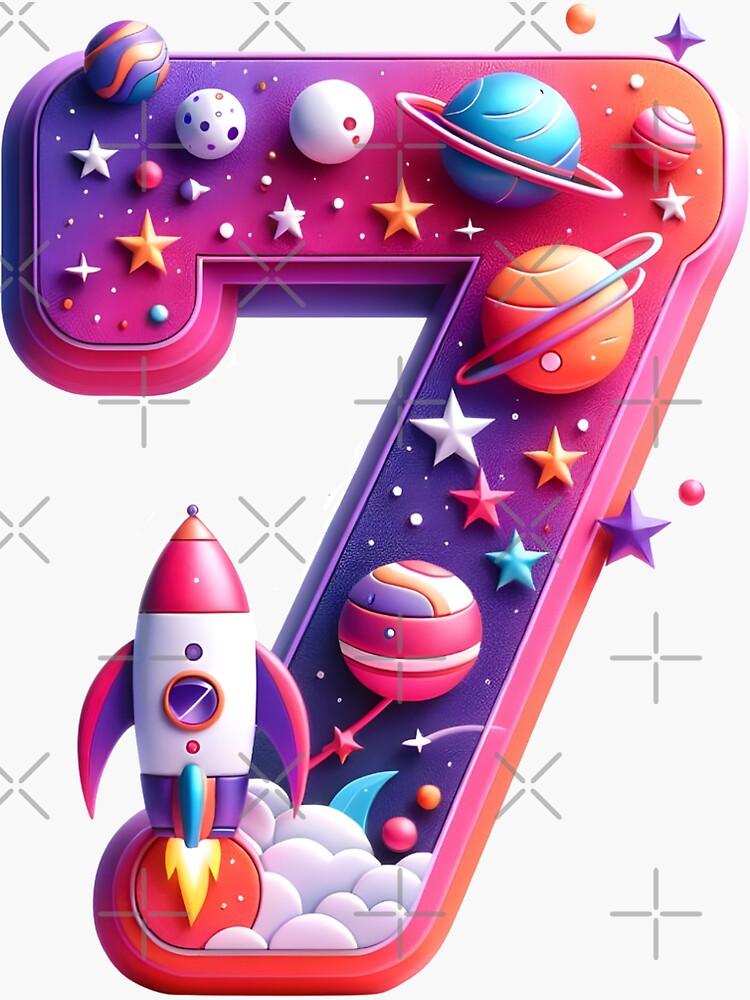 "Number 7" Sticker for Sale by pawipat | Redbubble