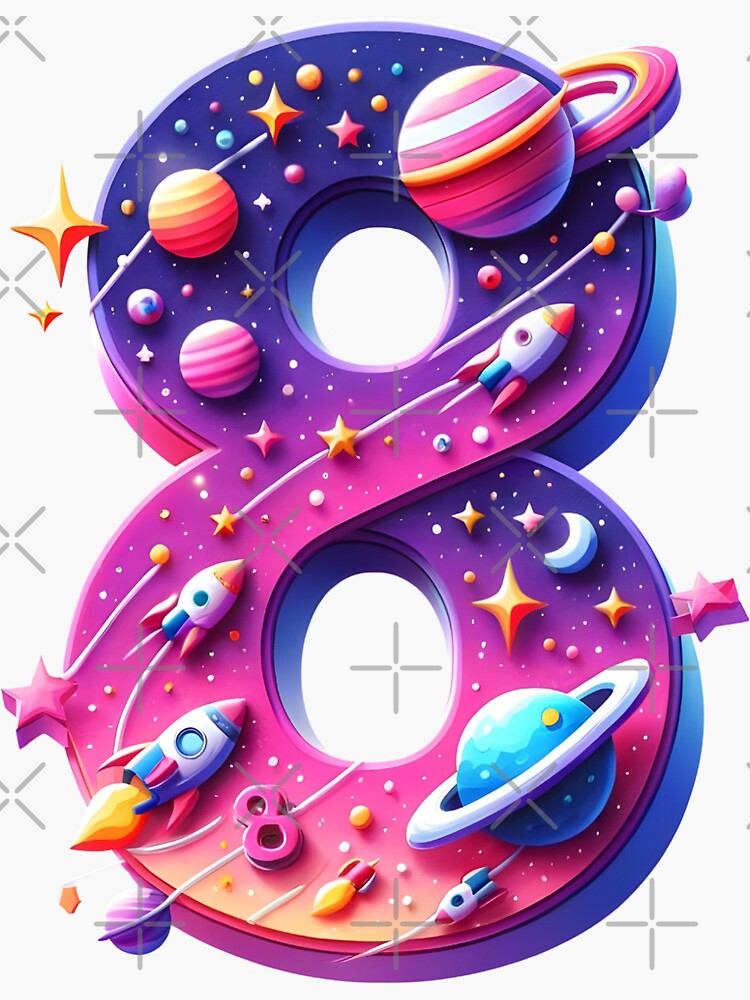 "Number 8" Sticker for Sale by pawipat | Redbubble