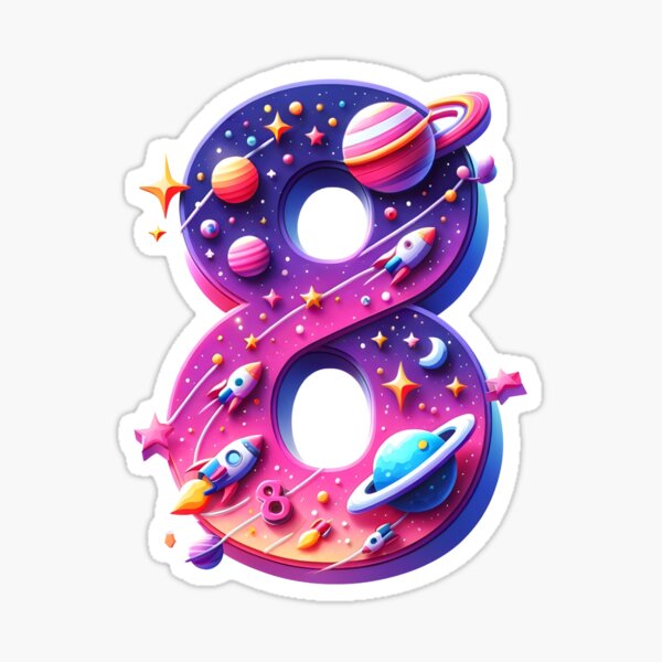 "Number 8" Sticker for Sale by pawipat | Redbubble
