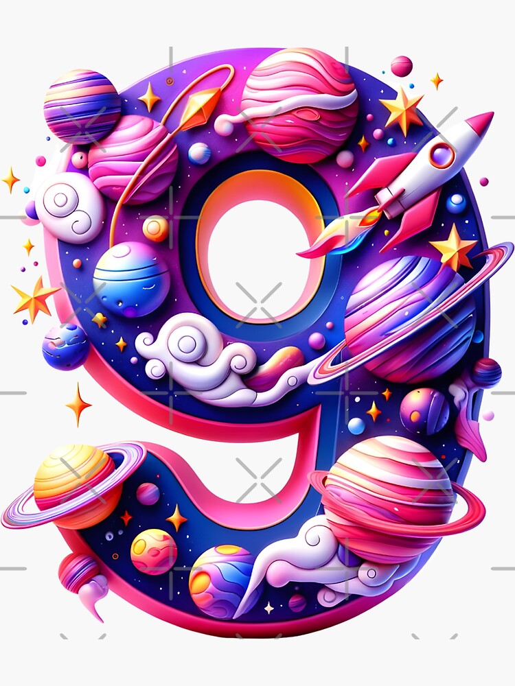 "Number 9" Sticker for Sale by pawipat | Redbubble
