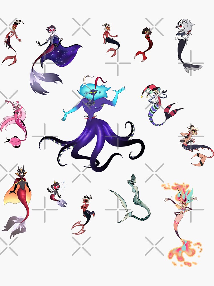 "Helluva Boss Mermaids" Sticker for Sale by disneydork1928 | Redbubble
