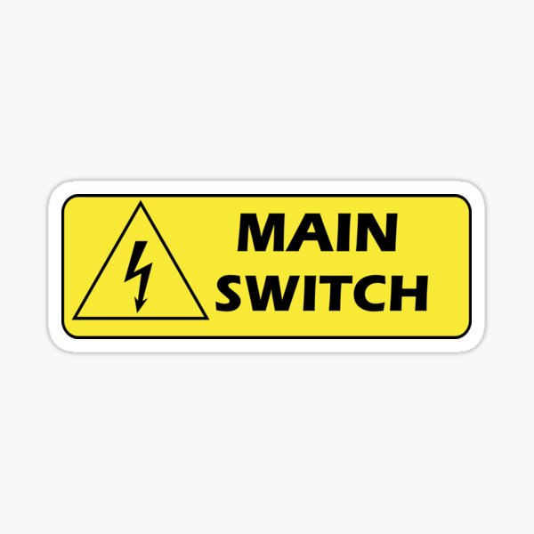 " Electrical Main Switch Danger High Voltage Safety Warning Label ...