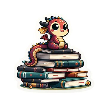 "Book Dragon " Sticker for Sale by Mekaneko | Redbubble