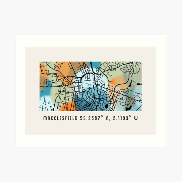 "Map of Macclesfield, Cheshire" Art Print by axelle1410 | Redbubble