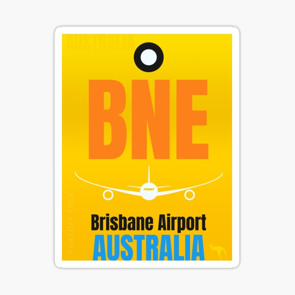 "BNE Brisbane airport" Sticker for Sale by Aviators | Redbubble