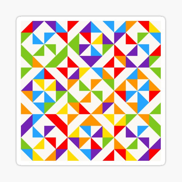 "RAINBOW Mosaic quilt 03" Sticker for Sale by Slanapotam | Redbubble
