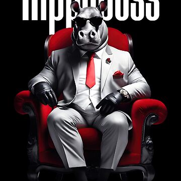 "Hippo boss - Funny Classic Mafia Theme Hippopotamus" Greeting Card for ...