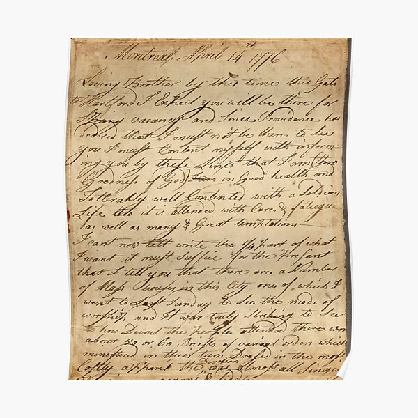 "Colonial Handwriting" Poster for Sale by jeastphoto | Redbubble