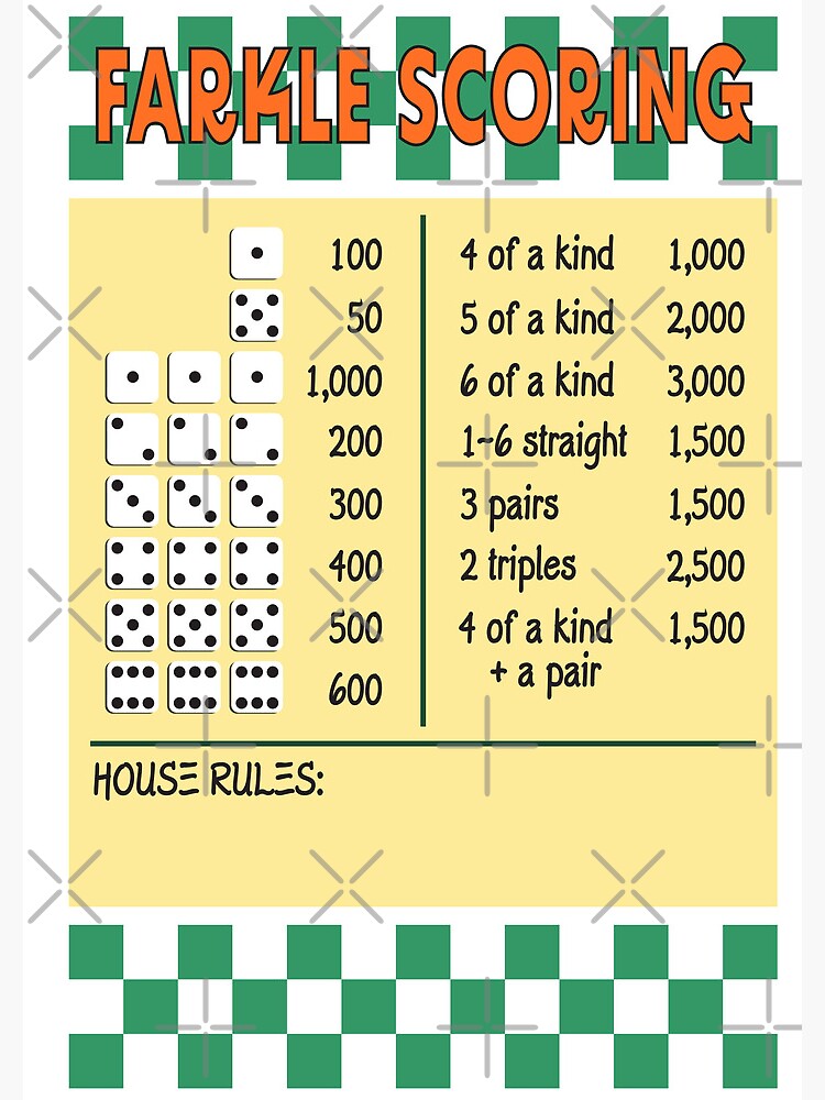 "Farkle Scoring Reference Poster" Journal for Sale by AmeeMax | Redbubble
