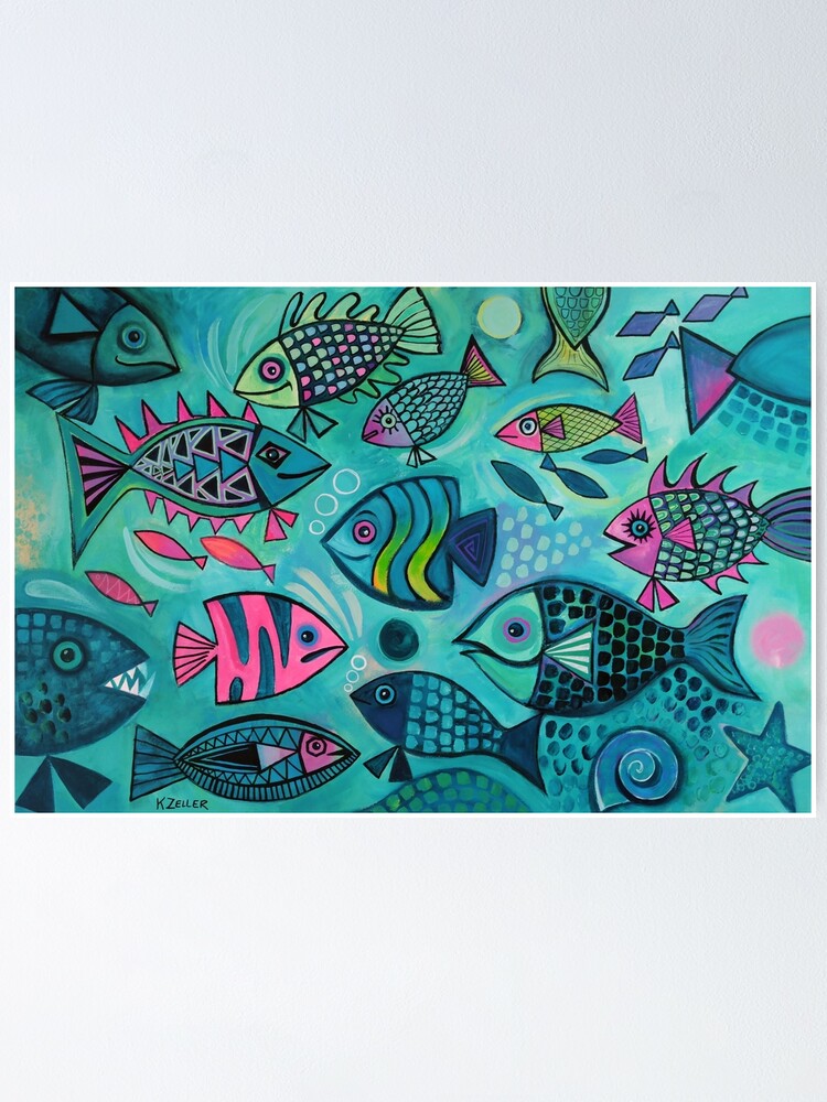 " Funny Fish " Poster for Sale by Karin Zeller | Redbubble