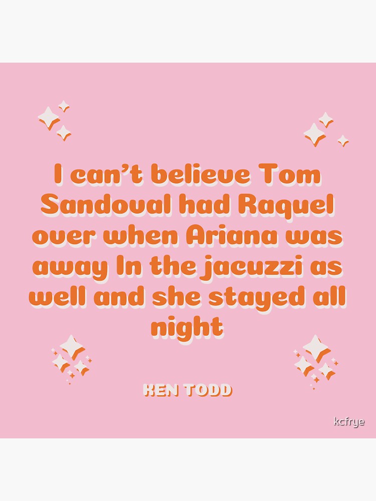 "Scandoval Vanderpump Rules Sticker" Sticker for Sale by kcfrye | Redbubble