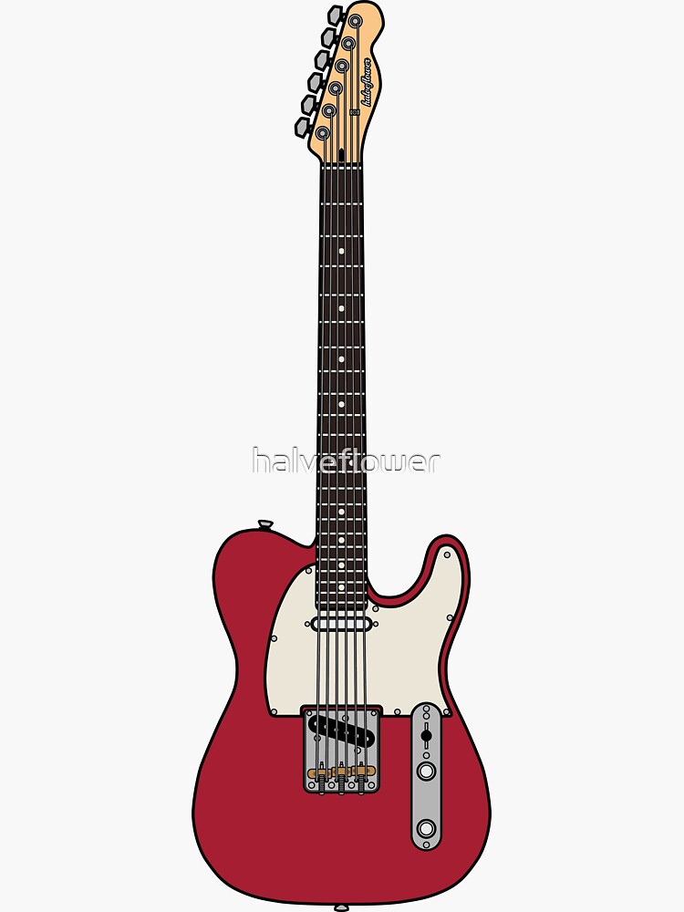 "Coloured Telecaster (Candy Red) - White Pickguard and Rosewood ...