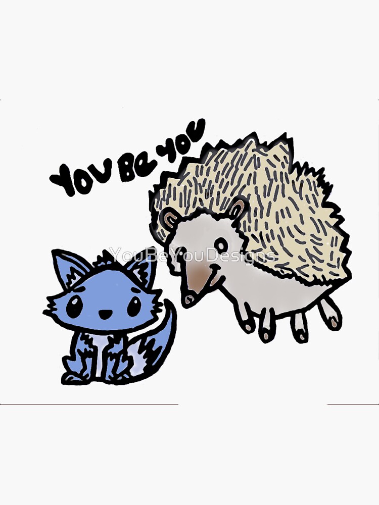 "Hedgehog and fox blue meets quills" Sticker for Sale by ...