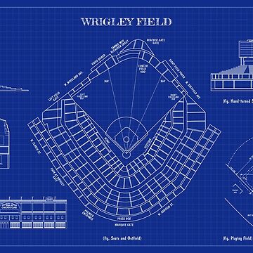 "Wrigley Field (Blueprint)" Poster for Sale by BGALAXY | Redbubble