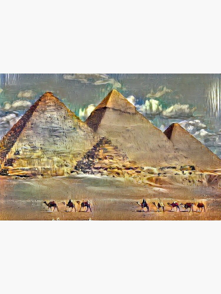 "Egyptian Pyramids of oil painting, brown" Canvas Print for Sale by ...