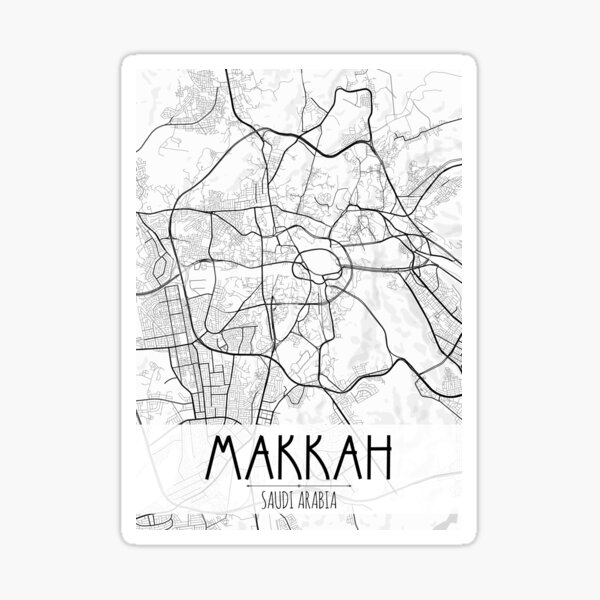 "Makkah Saudi Arabia Map" Sticker for Sale by TravelWish | Redbubble