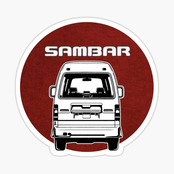 "Kei Van Subaru Sambar Dias, Tiny Japanese Van Outline" Sticker for ...