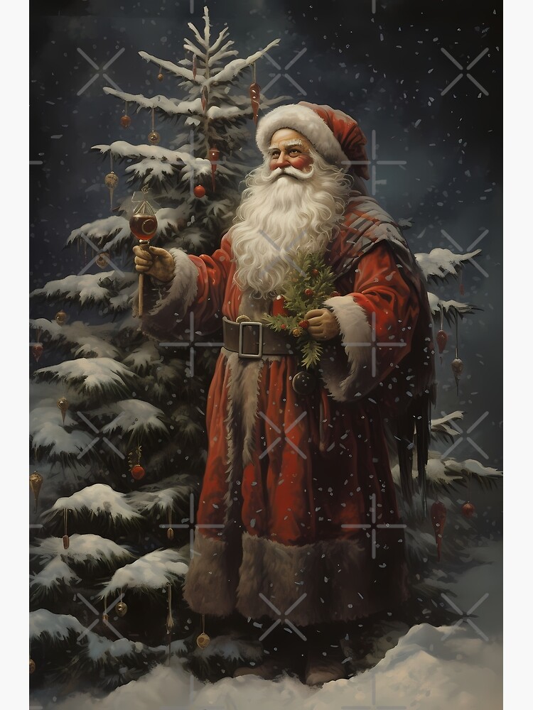 "Victorian Vintage Santa Claus Father Christmas Night Old Fashioned ...