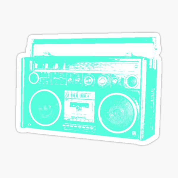 "Mint Green 90s Style Boombox Ghettoblaster Ghetto Blaster" Sticker for ...