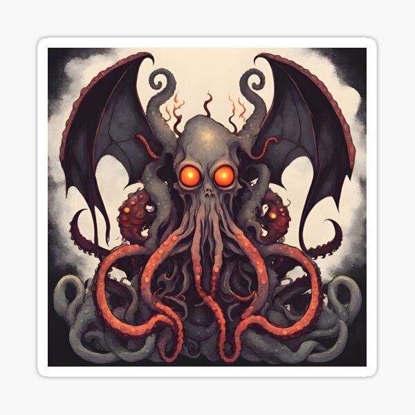 "Shadowy Winged Abyssal God Octopus" Sticker for Sale by N0VEEN | Redbubble