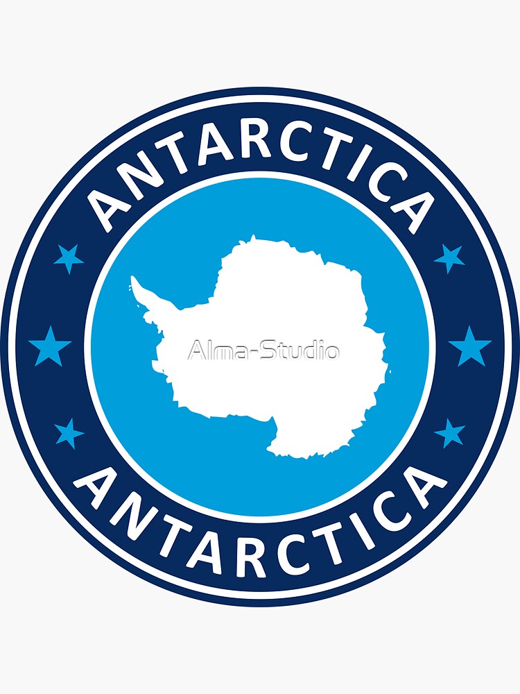 "Antarctica Emblem With Map of Antarctica" Sticker for Sale by Alma ...