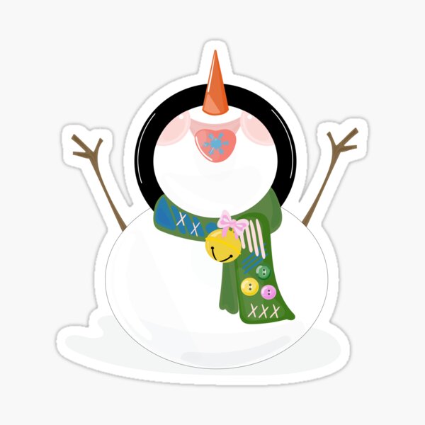 "catching snowflake snowman with buttons" Sticker for Sale by Fancyc ...
