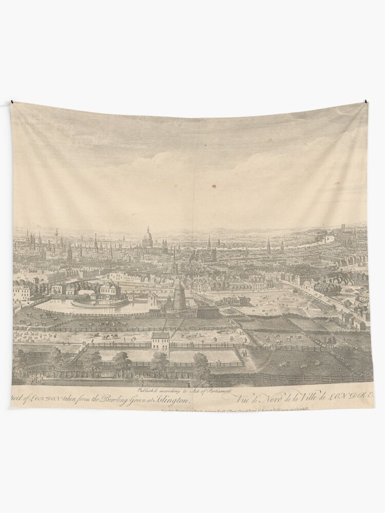 "Vintage Pictorial Map of London England (1750)" Tapestry by ...