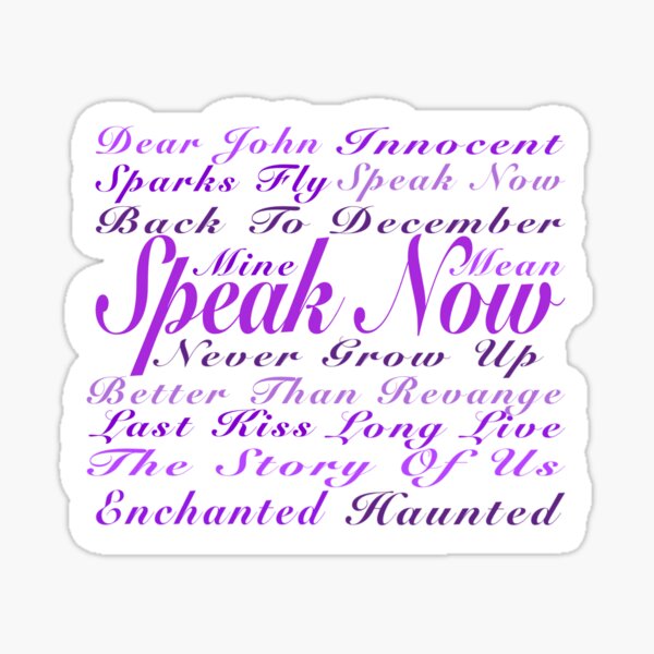 "Taylor Swift Speak Now Album" Sticker for Sale by SnowsCreations ...