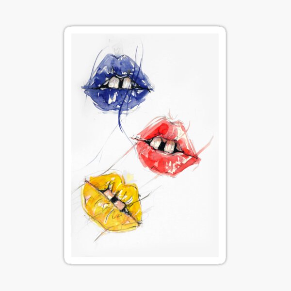 "3 lips" Sticker for Sale by doriana | Redbubble