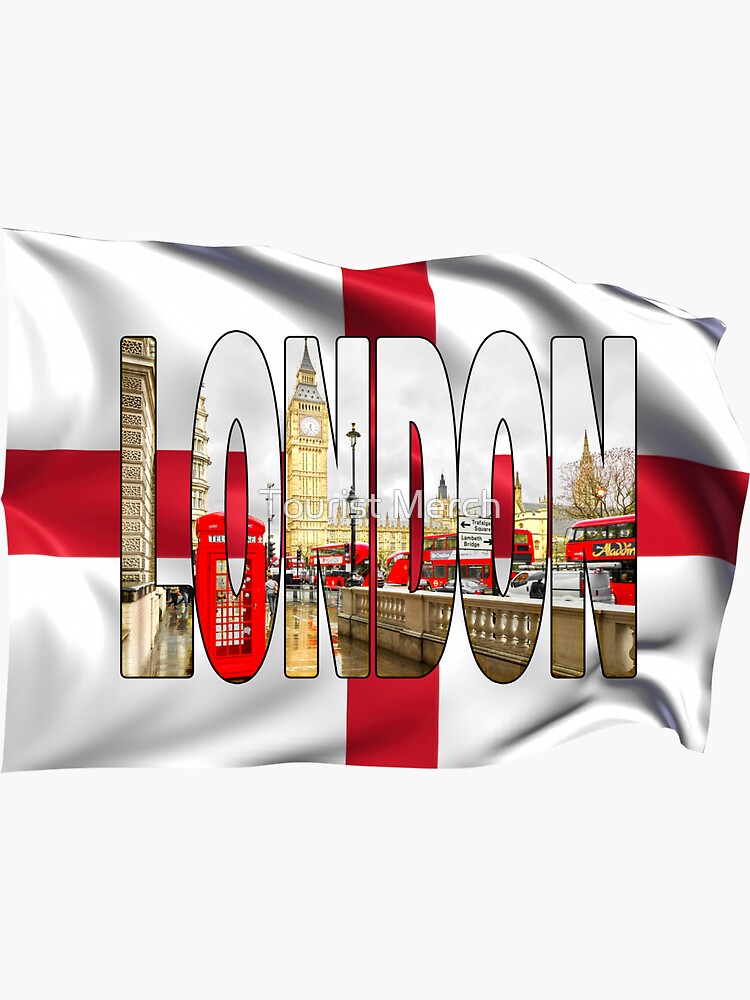 "LONDON - London Reds with Big Ben & Flag" Sticker for Sale by Adam ...