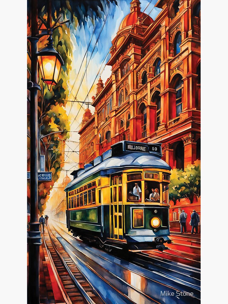 "Melbourne Trams" Sticker for Sale by Mike Stone | Redbubble