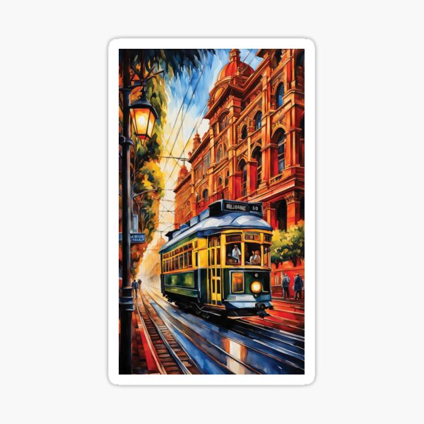 "Melbourne Trams" Sticker for Sale by Mike Stone | Redbubble
