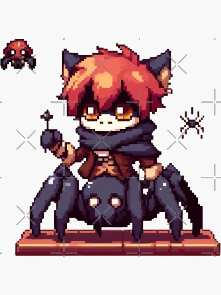 "Cute RPG Spider Rogue In Pixel Art" Sticker for Sale by FoxOfPixels ...