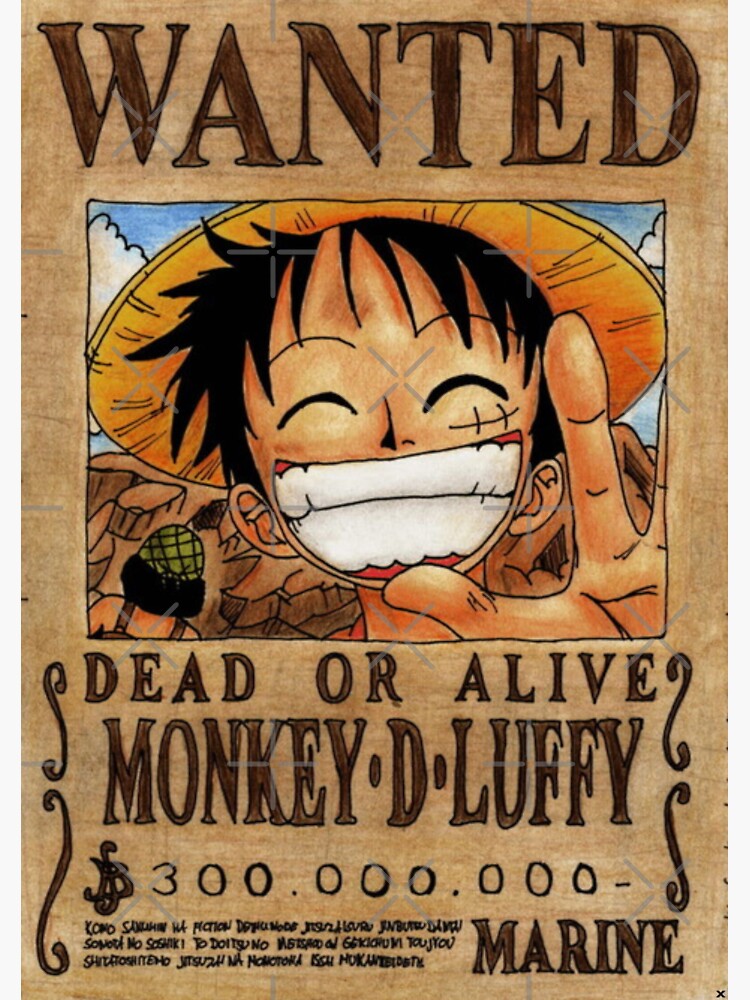"LUFFY WANTED POSTER" Sticker for Sale by RAIDXSTORE | Redbubble
