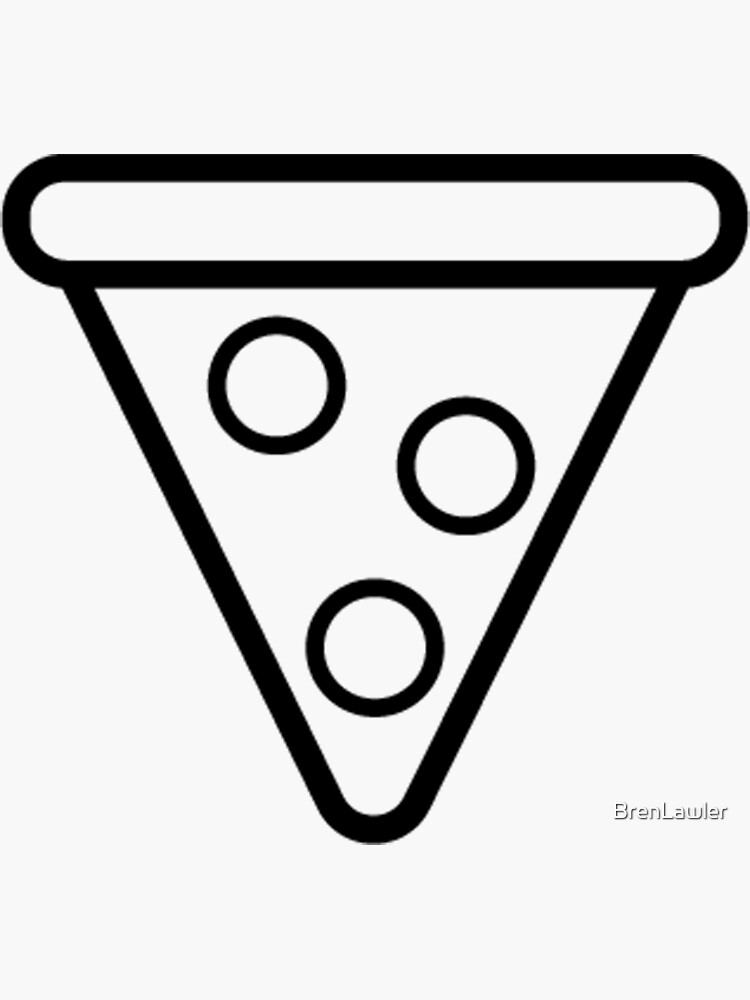"Pizza BW" Sticker for Sale by BrenLawler | Redbubble