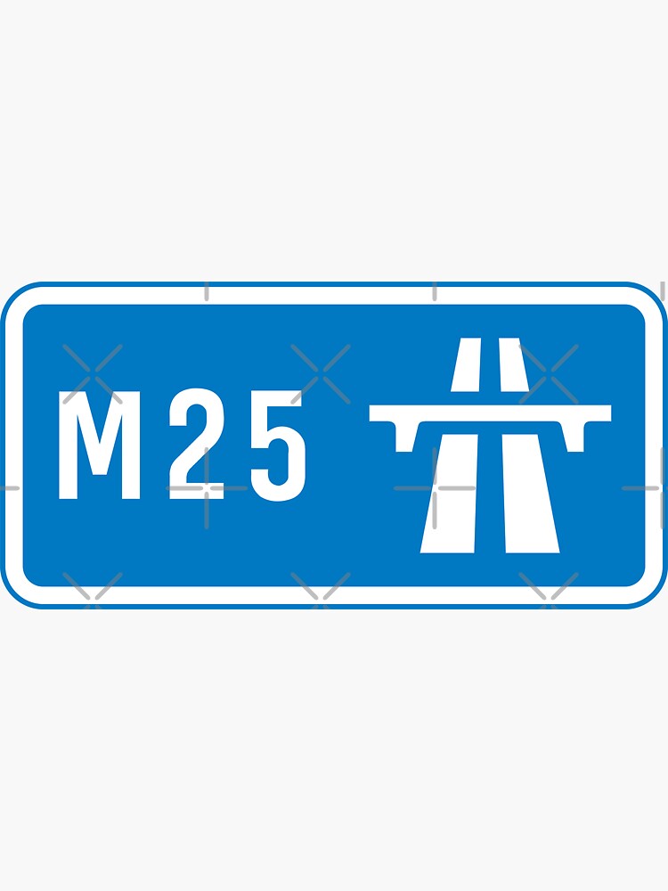 "London Bound - Blue M25 Motorway Sign" Sticker for Sale by WilliamsonMedia | Redbubble