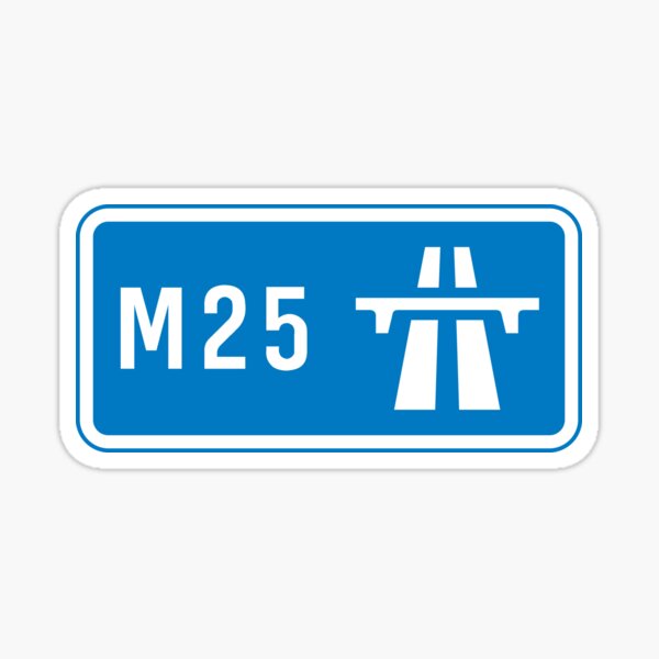 "London Bound - Blue M25 Motorway Sign" Sticker for Sale by ...